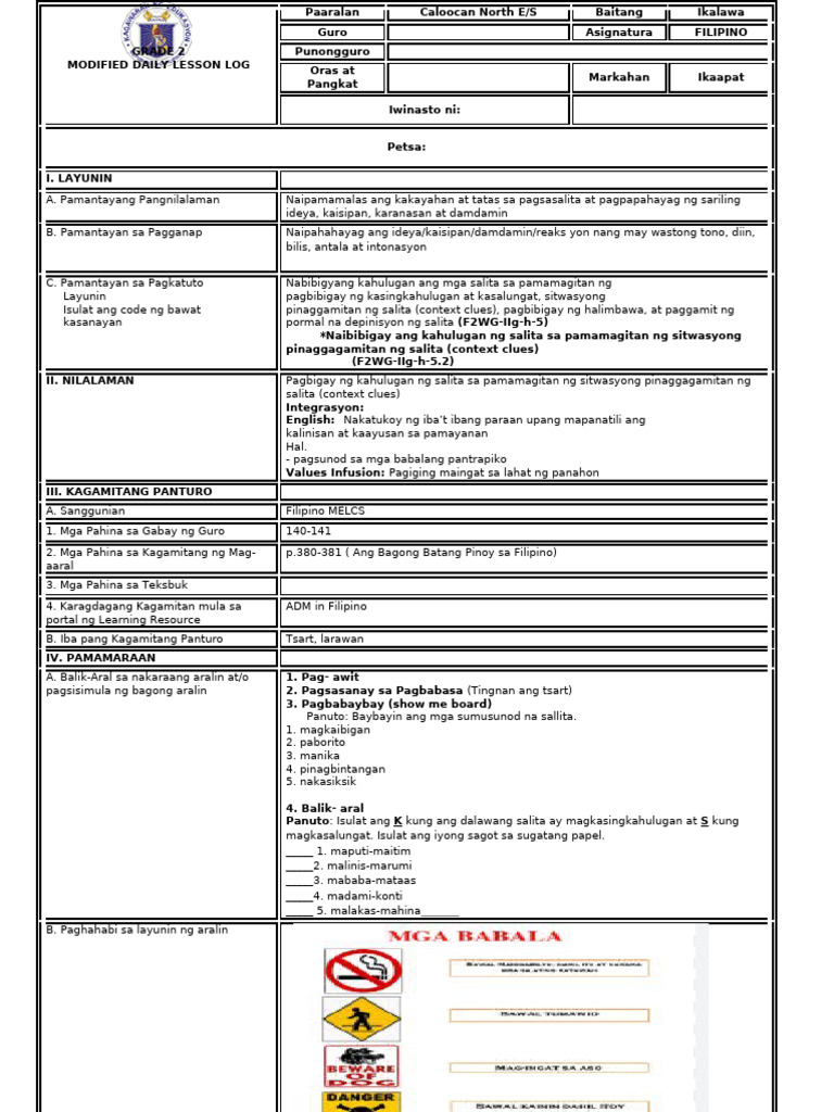 Filipino2 4th Context Clues | PDF