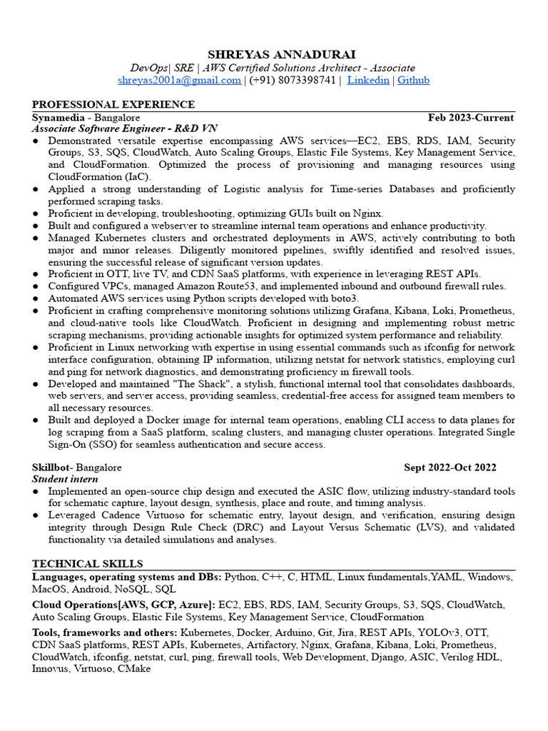 AWS DevOps & SRE Expertise Overview | PDF | Amazon Web Services | Software Engineering