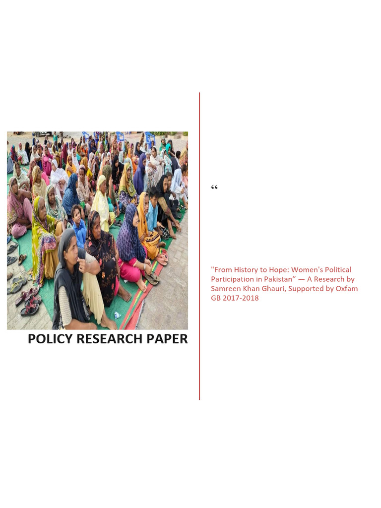 Women's Political Participation in Pakistan | PDF | Voting | Voter Turnout