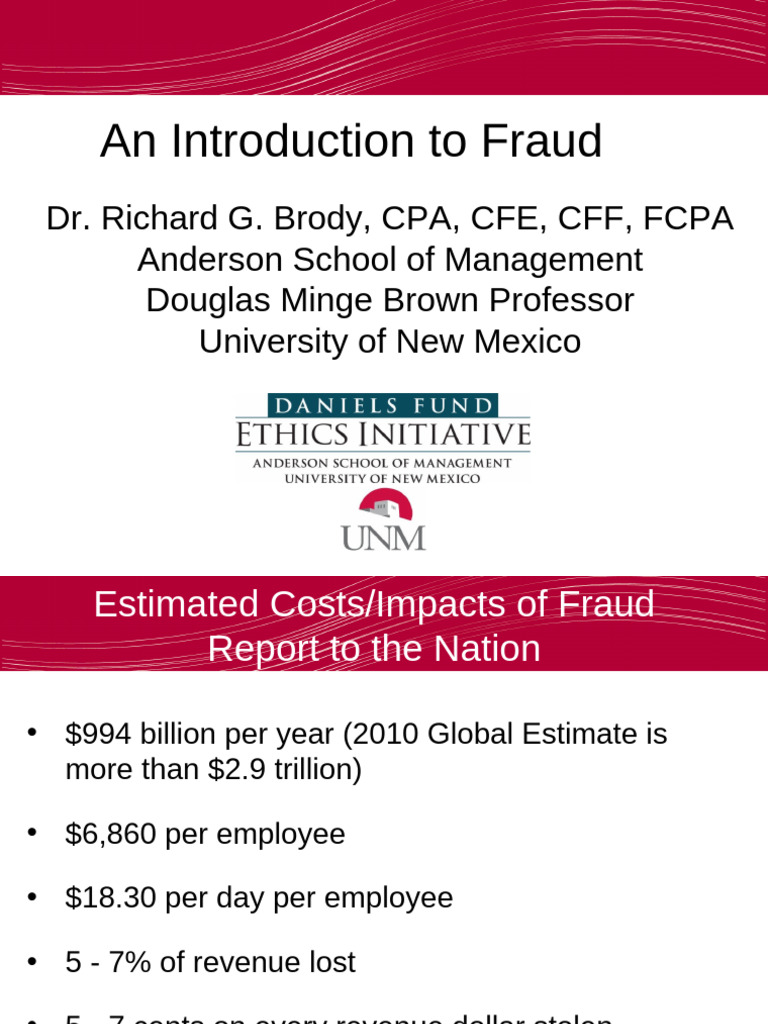 Introduction To Fraud | PDF | Fraud | Integrity