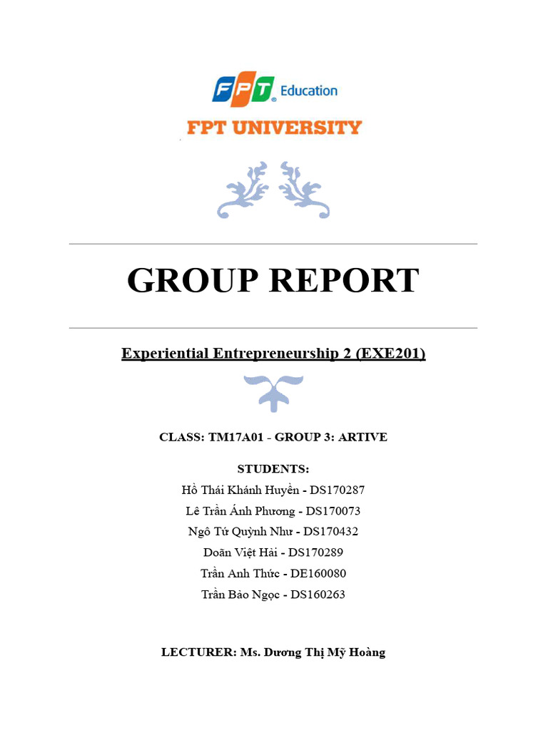 Group 3 - Artive - Report - Tm17a01 - Exe201 | PDF | Marketing | Brand