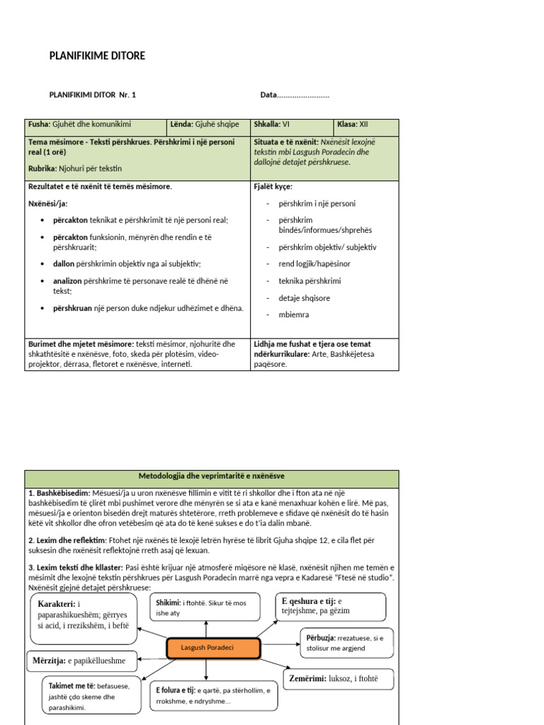 Planifikime Ditore | PDF