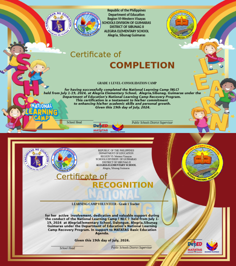 NLC Completion Recognition Certificate | PDF | Philippines | Learning