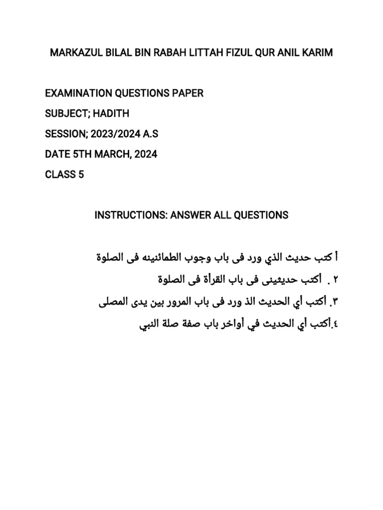 CLASS 3 QUESTIONS(1) | PDF