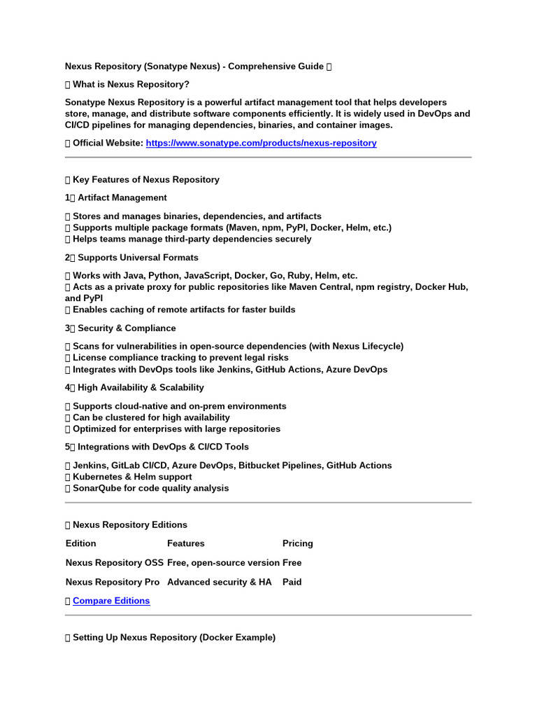 nexus | PDF | Software Repository | Software