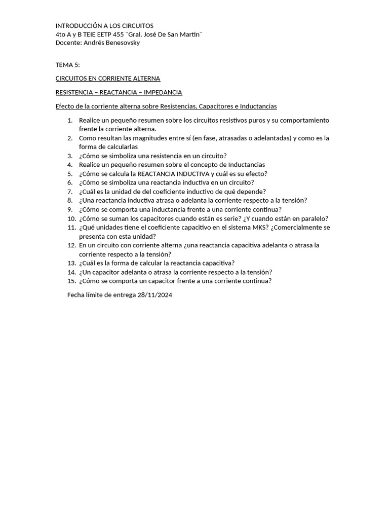 Cuestionario Tema 5 | PDF