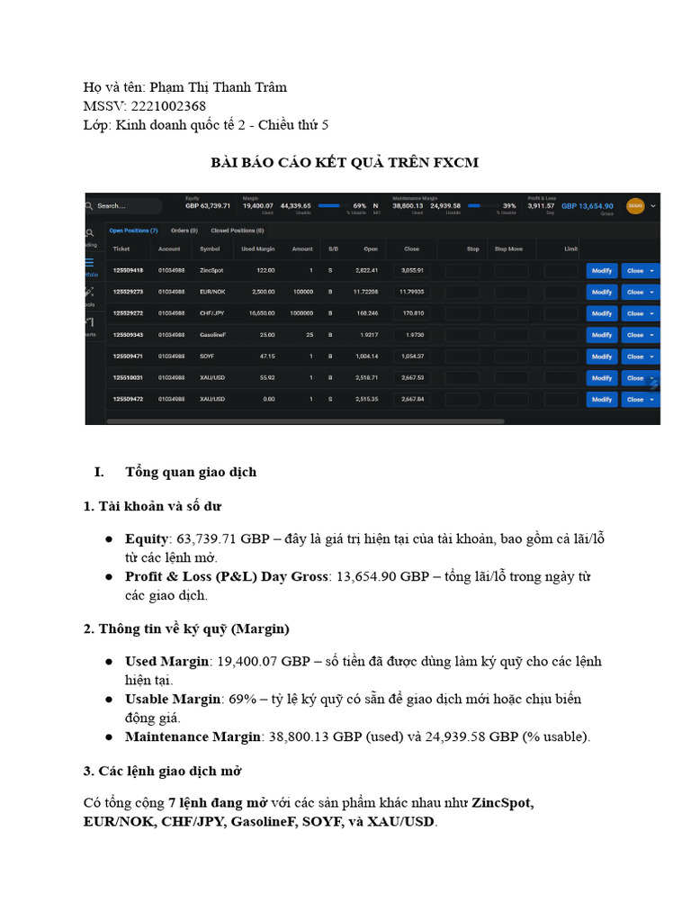 Báo Cáo FXCM KDQT2 | PDF