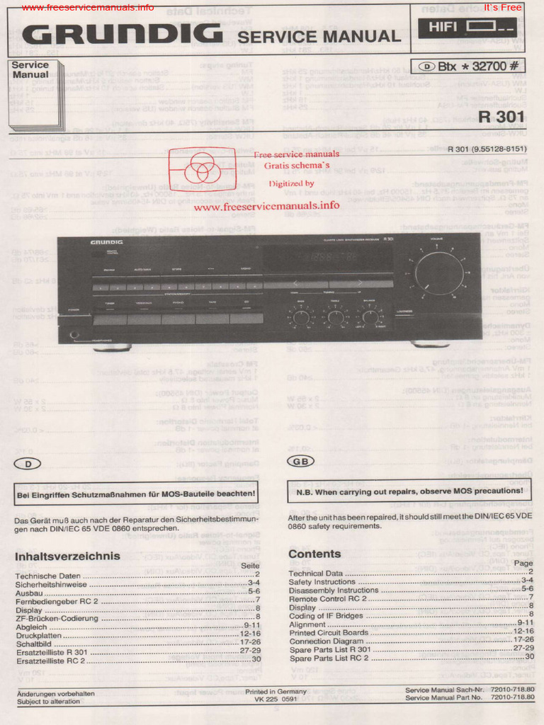 Grundig r301 Orig SM | PDF