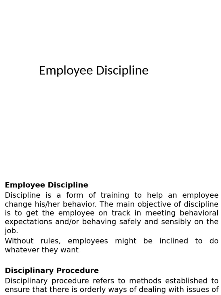 Employee Discipline | PDF | Disciplines | Employment