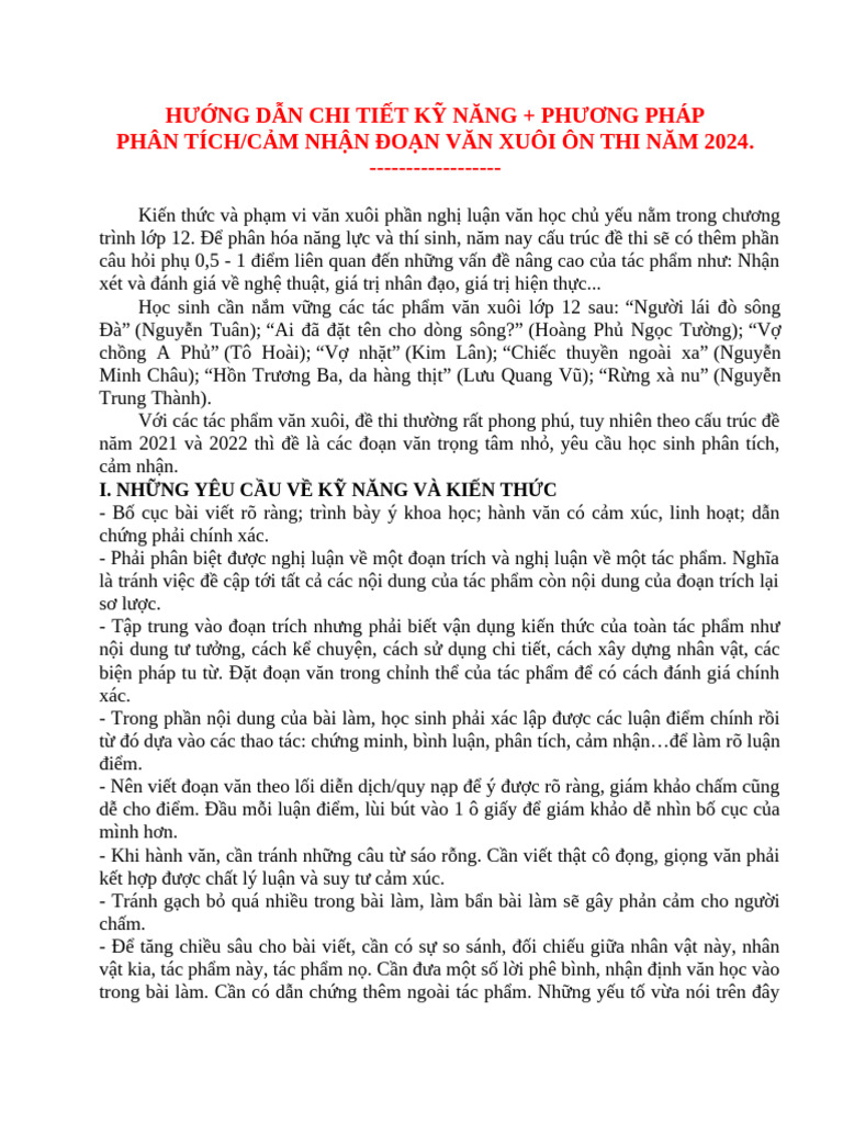 Ky Nang Phan Tich-Cam Nhan Doan Tho | PDF