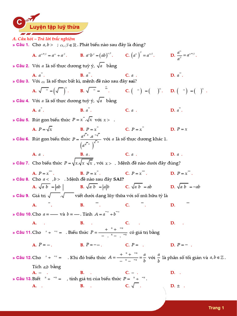 Luy Thua - Hs Luy Thua - Logarit | PDF