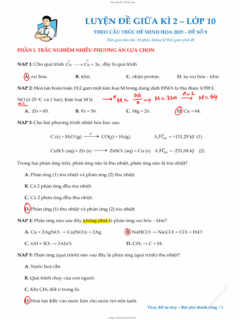 2k8 - Luyện Đề Gk2 - Đề Số 9 + 10 | PDF