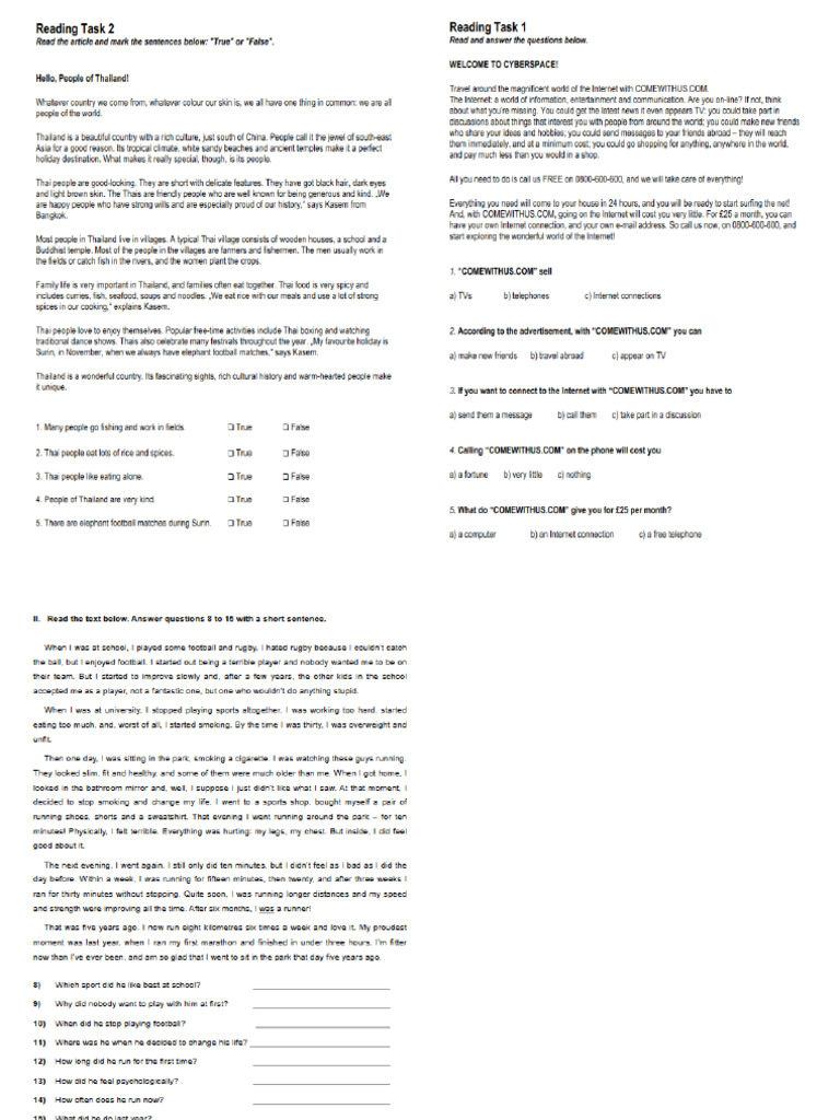 Reading Exam 24-6 | PDF