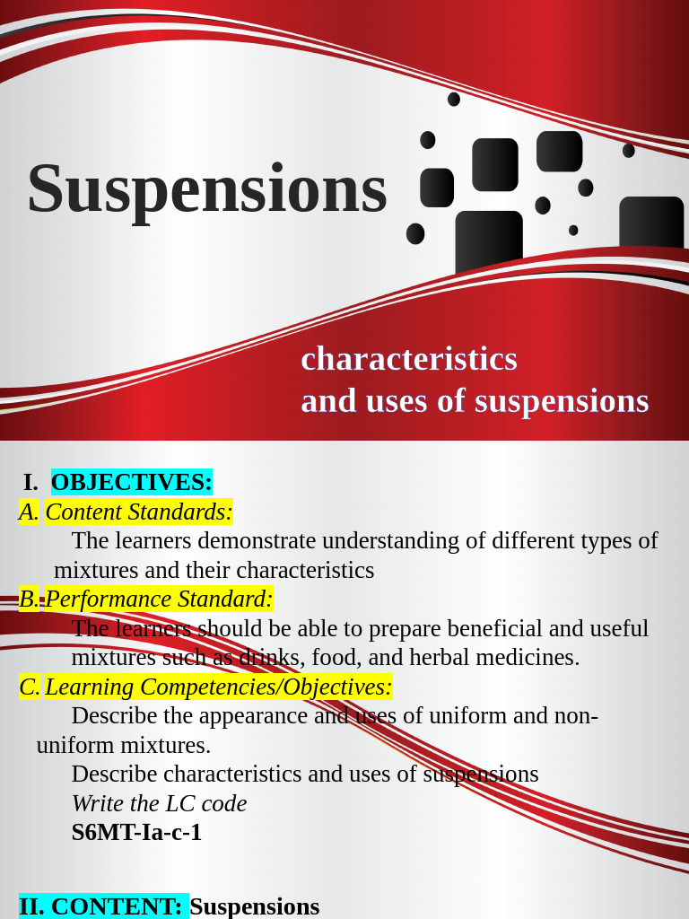 Characteristics and Uses of Suspensions | PDF | Mixture | Suspension ...