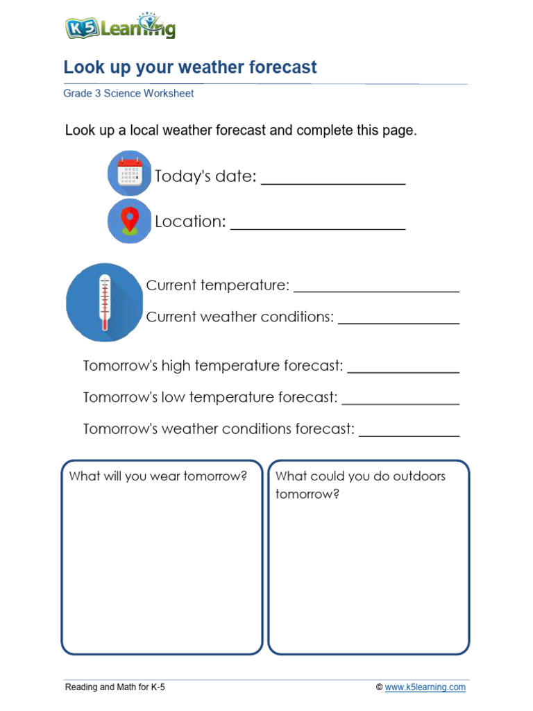 K-5 Weather Forecast Worksheet | PDF