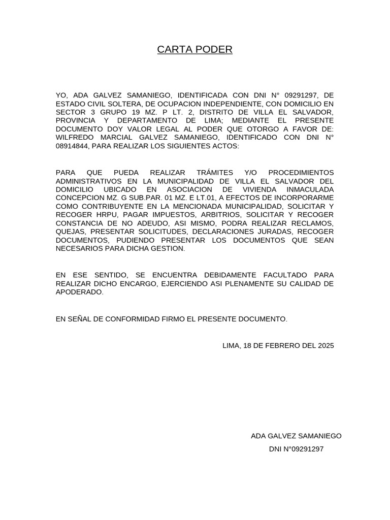 Carta Poder | PDF