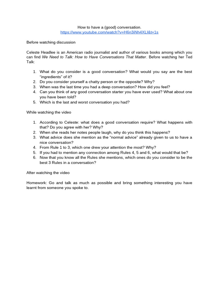 Mastering Good Conversations Tips | PDF