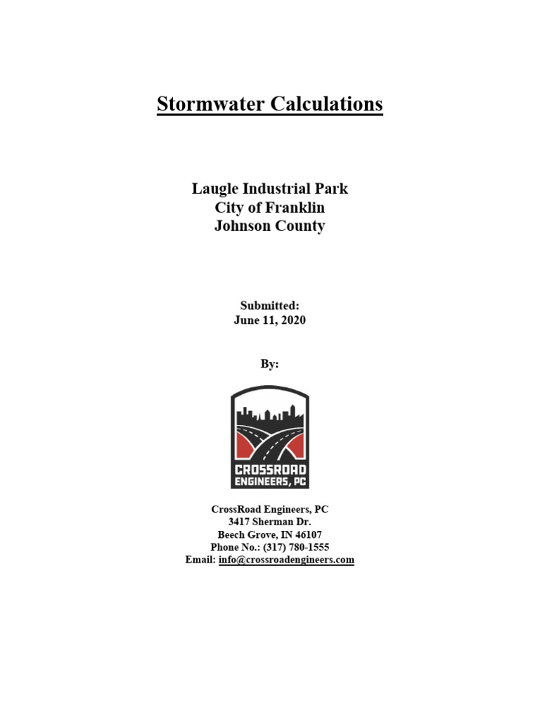Stormwater Calculations: Laugle Industrial Park City of Franklin ...