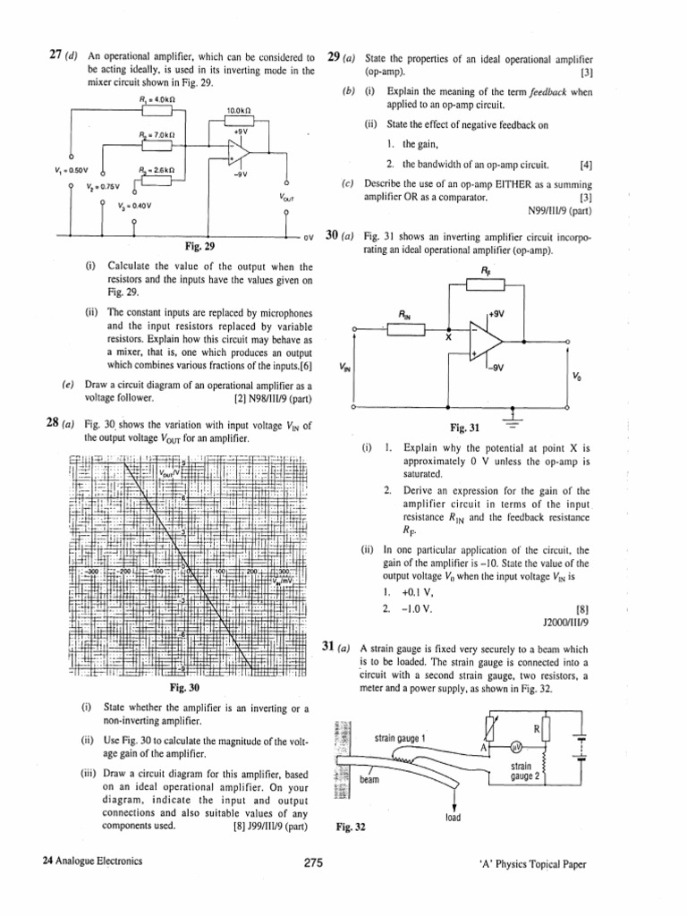 a24_analogue_electronics (dragged) 7 | PDF | Operational Amplifier | Amplifier