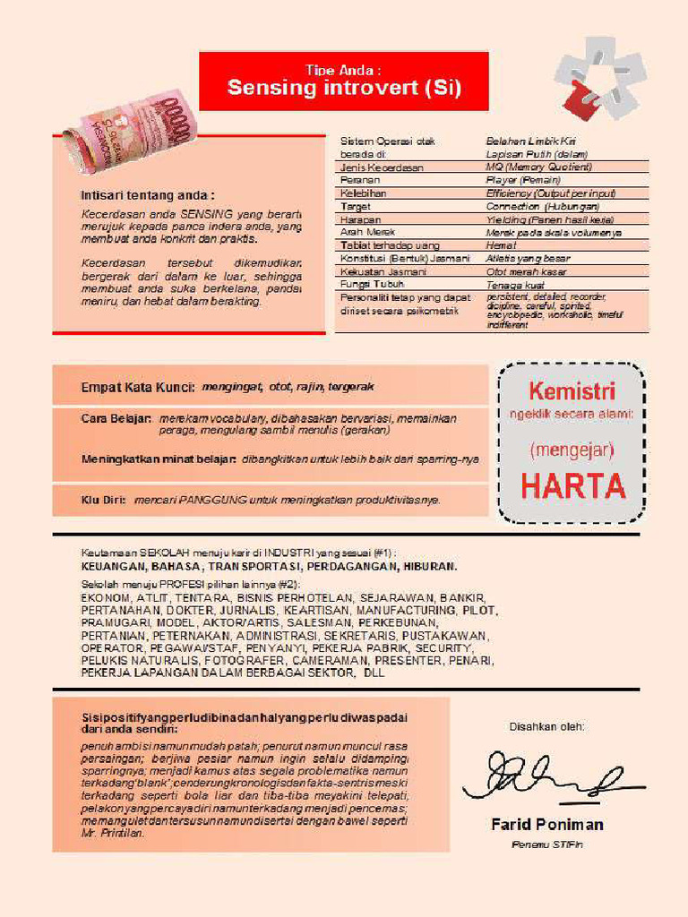 Penjelasan Hasil Tes STIFIn | PDF