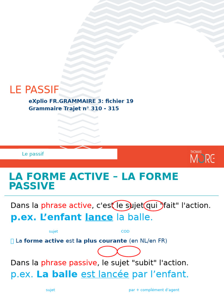 Formation du Passif en Français | PDF | Sujet (Grammaire) | Relations ...