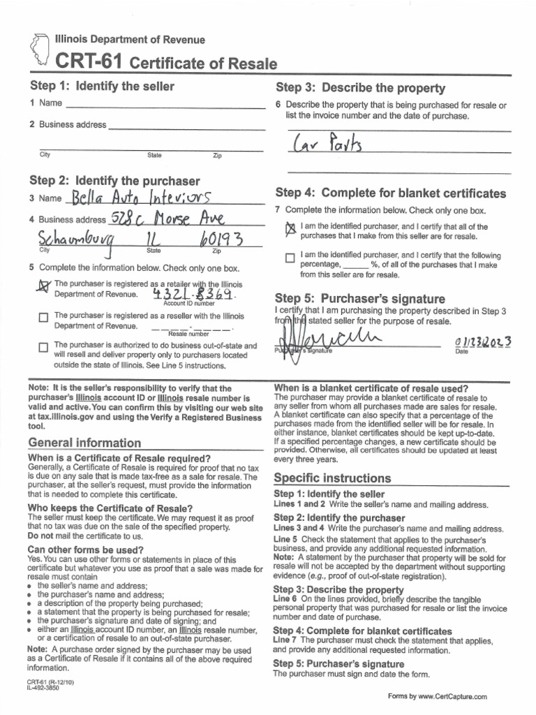 Certificate of Resale | PDF