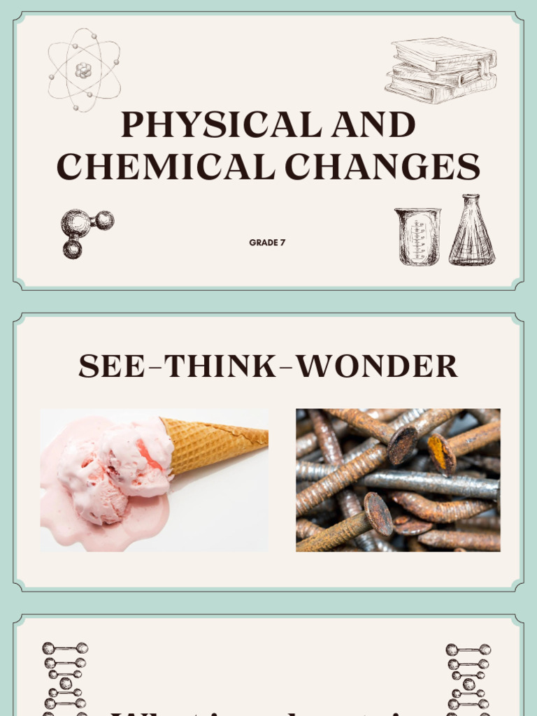 Physical and Chemical Changes | PDF | Chemical Substances | Water