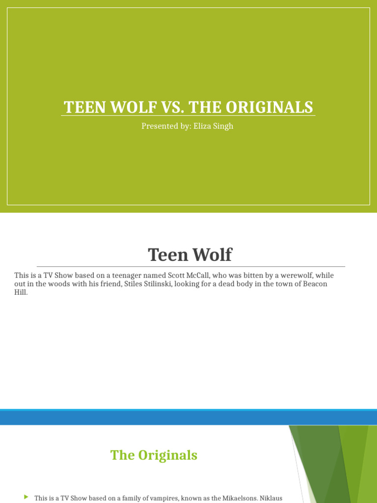 Teen Wolf vs. The Originals Comparison | PDF