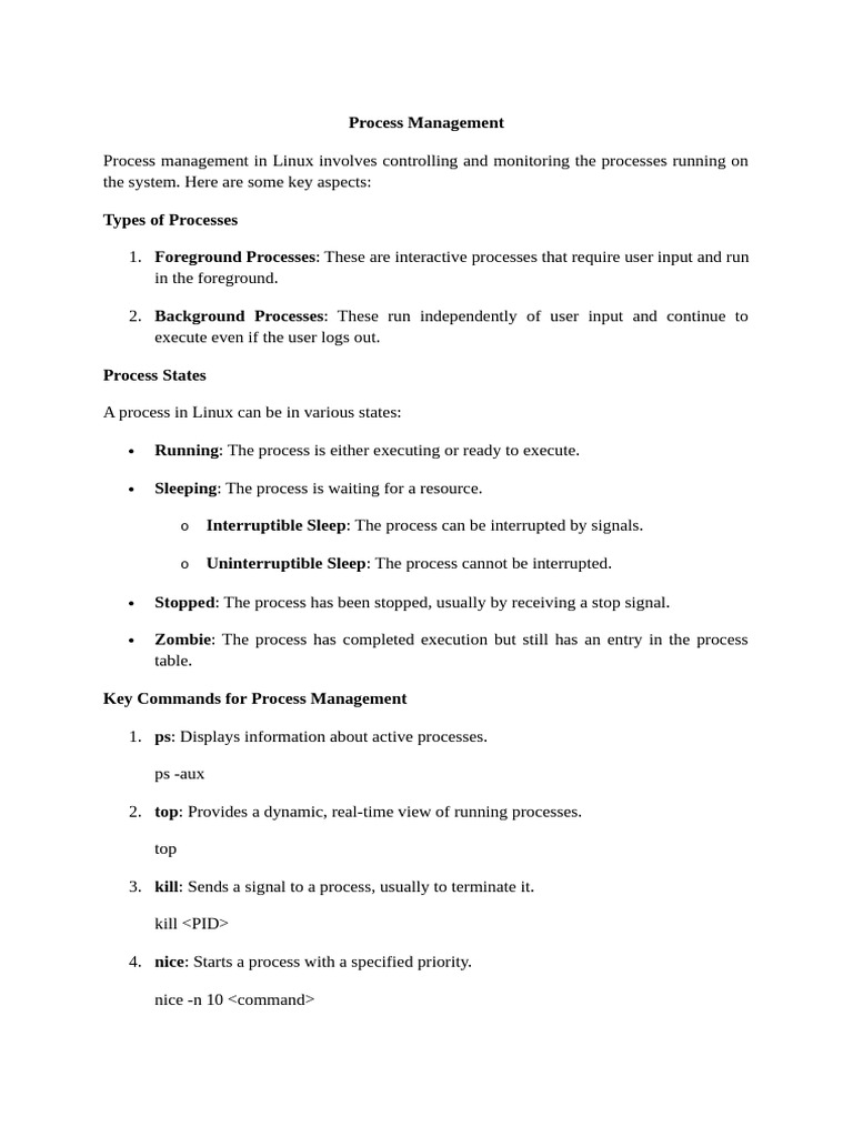 Process Management | PDF