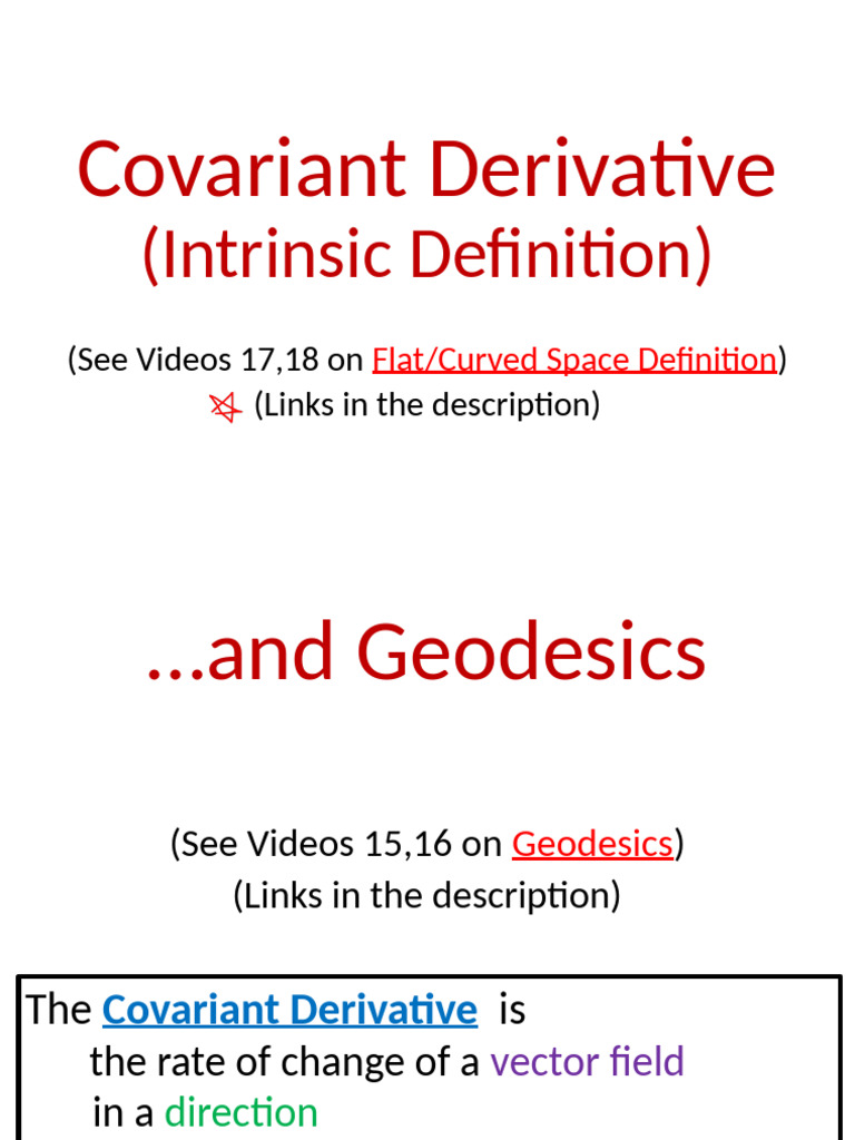 Tensorcalc 19 The Covariant Derivative Intrinsic And Geodesics Pdf Mathematical Analysis