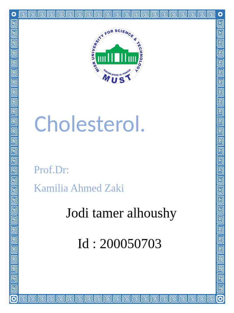 Cholesterol: Essential Functions & Risks | PDF | Cholesterol | Cell Membrane