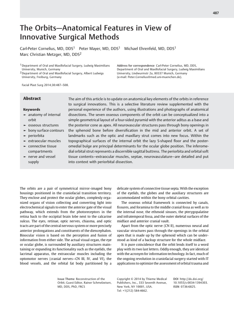 The_Orbits_Anatomical_Features_in_View_o | PDF | Human Head And Neck ...