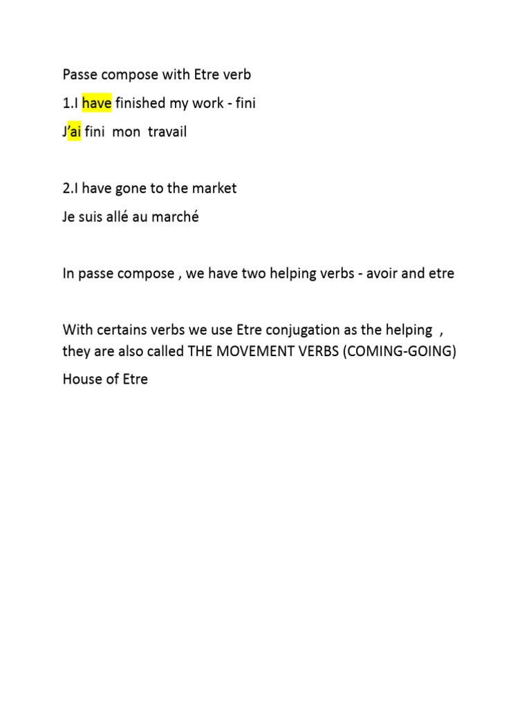 French Passé Composé Guide | PDF | Language Mechanics | Syntactic ...