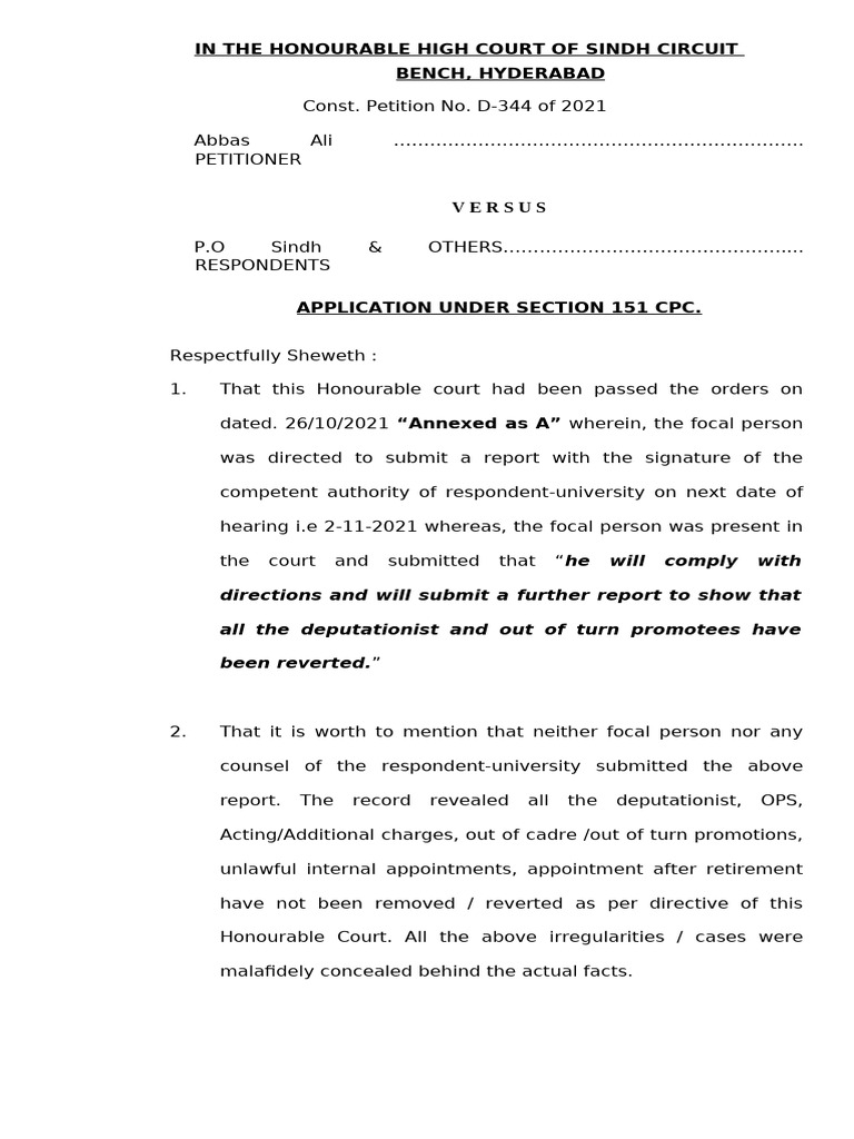DRAFT - Application 151 CPC 344 Final | PDF | Affidavit | Judgment (Law)