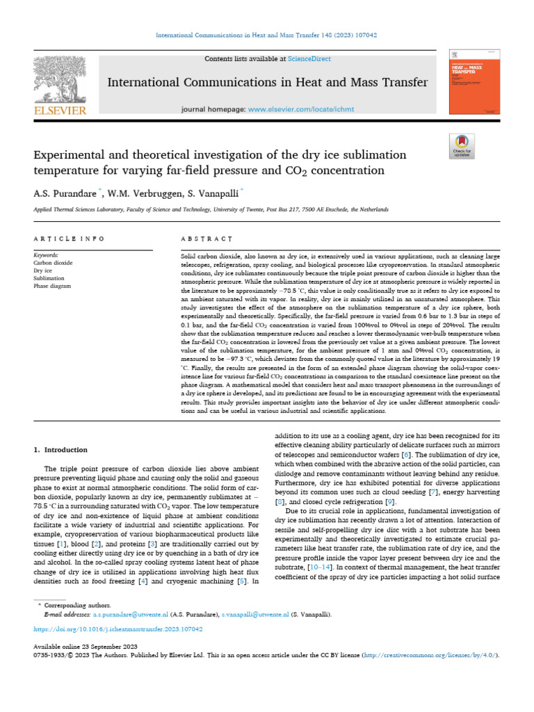 Dry Ice Sublimation: Pressure & CO2 Effects | PDF | Gases | Carbon Dioxide