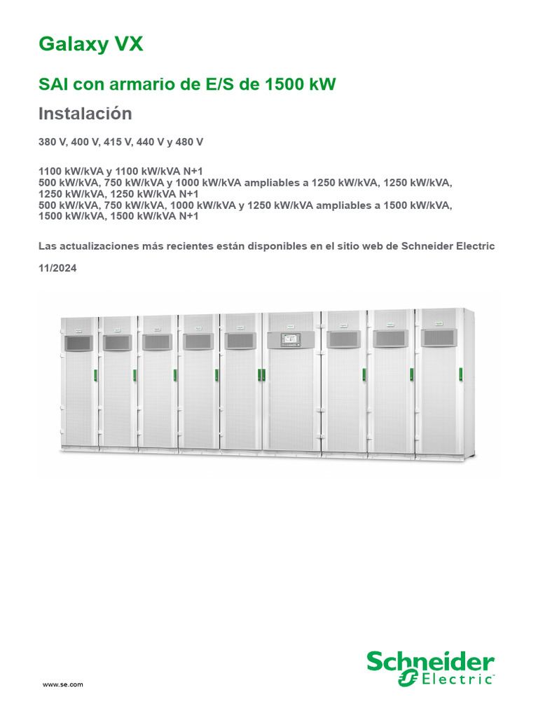 Galaxy VX: Instalación | PDF | Descarga electrostática | Ingenieria Eléctrica