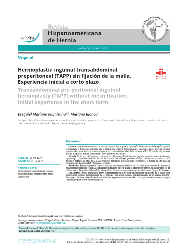 3 Tapp Sin Fijacion Palmisano | PDF | Medicina CLINICA