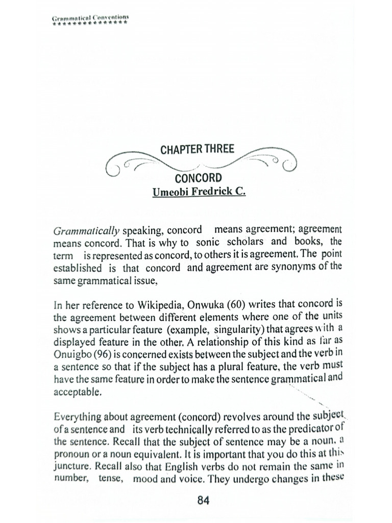 Concord in English Grammar | PDF | Grammatical Number | Plural