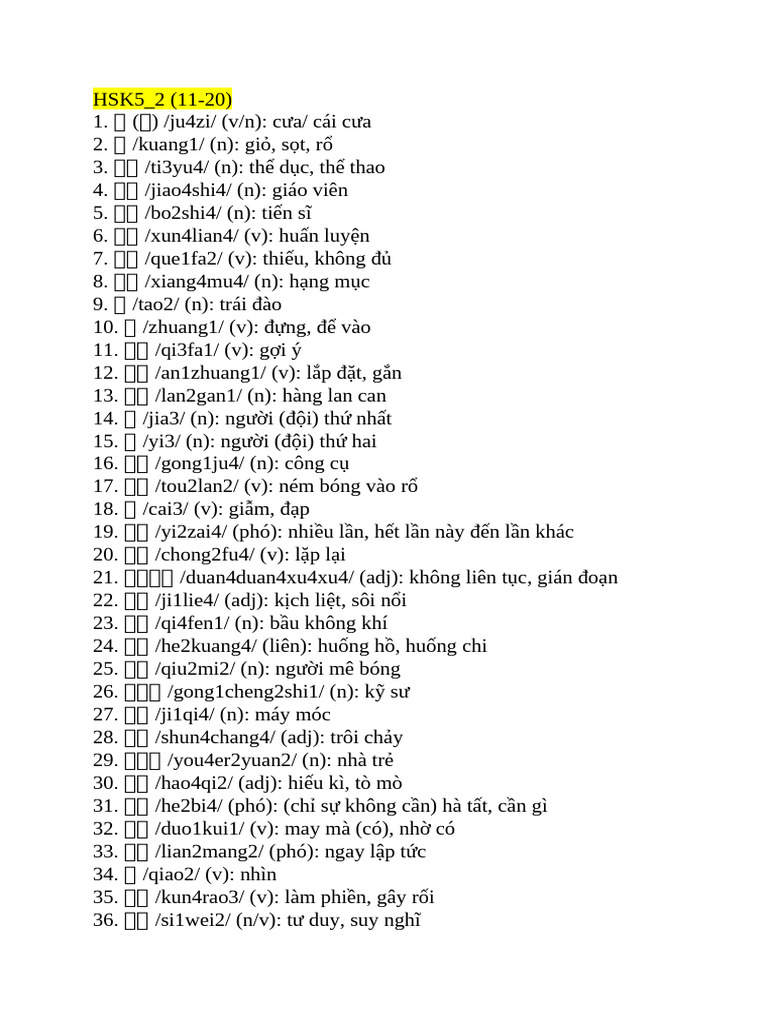 T V NG HSK5 - 2 | PDF