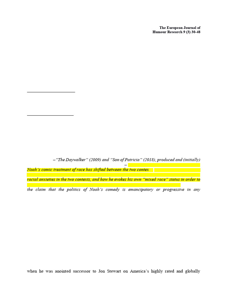 3+Donian+and+Holm_FINAL+VT | PDF | Race (Human Categorization) | Comedy