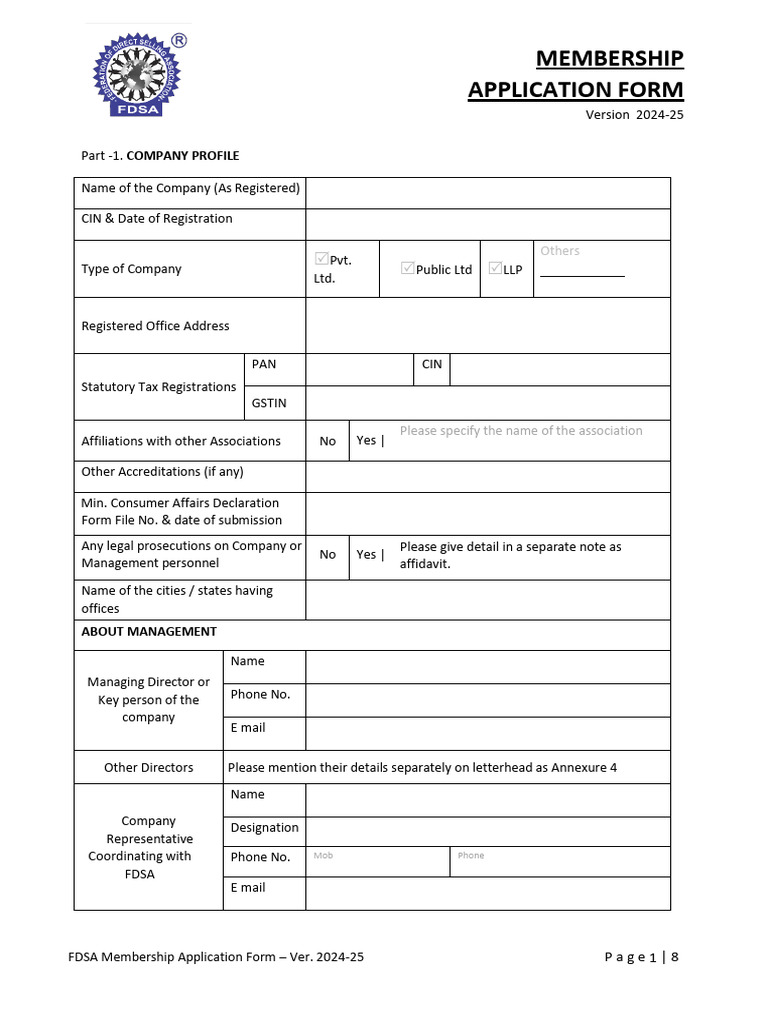 FDSA-Membership-Form | PDF