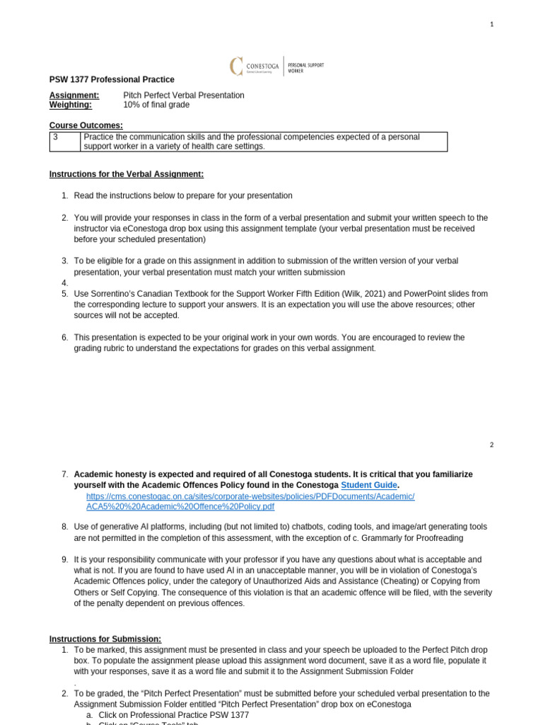 PSW 1377 Pitch Perfect Presentation Guide | PDF | Health Care | Hospital