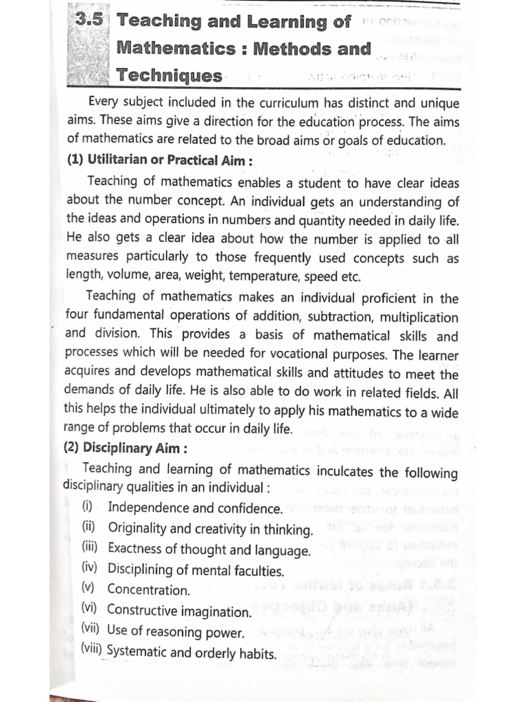 Teaching And Learning Of Mathematics Pdf