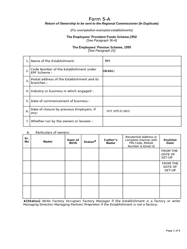 Form-5A New (6 Pages With Bank Details & Specimen Sign) | PDF | Access ...