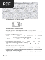 Grade 10 Science Practice Exam Quiz | PDF | Artery | Tissue (Biology)