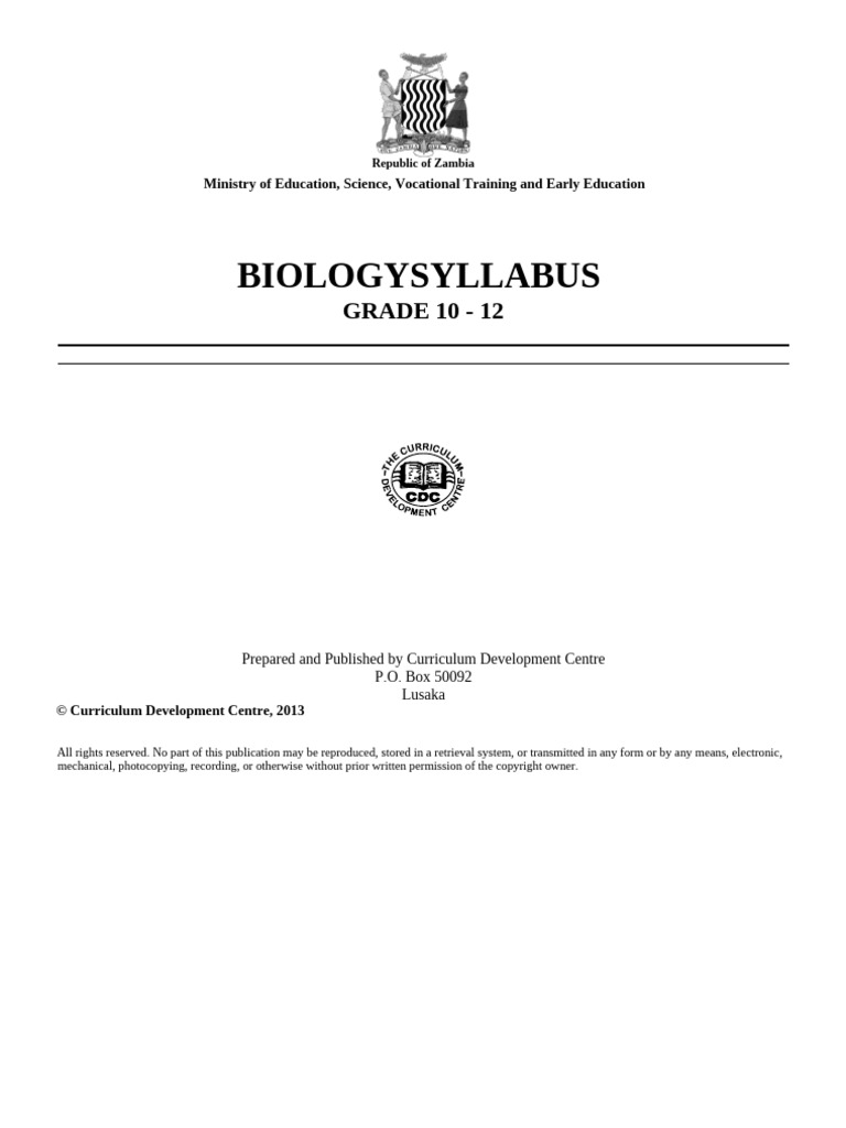 Biology Grade 10 - 12 | PDF | Tissue (Biology) | Methodology