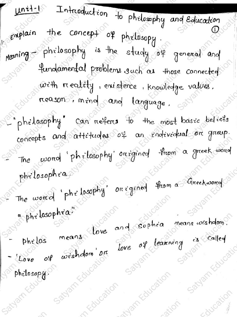 Philosophy Unit 1 Note (1) | PDF
