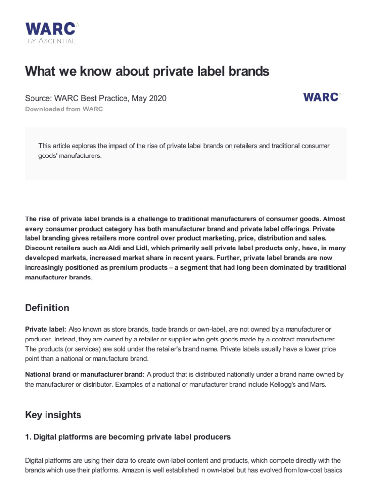 Lidl's Private Label Brand Strategy Insights | PDF | Private Label | Brand