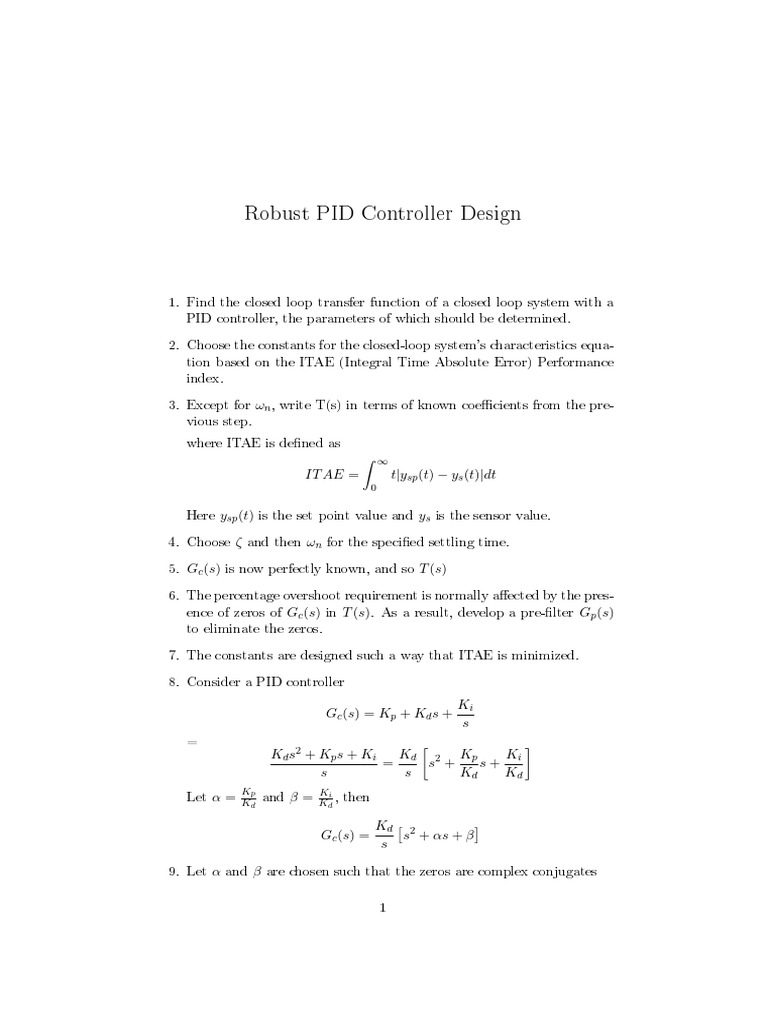 Robust PID Controler Design | PDF | Control Theory | Mechanics