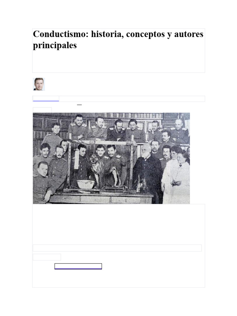 Conductismo | PDF | Behaviorismo | Condicionamiento clásico
